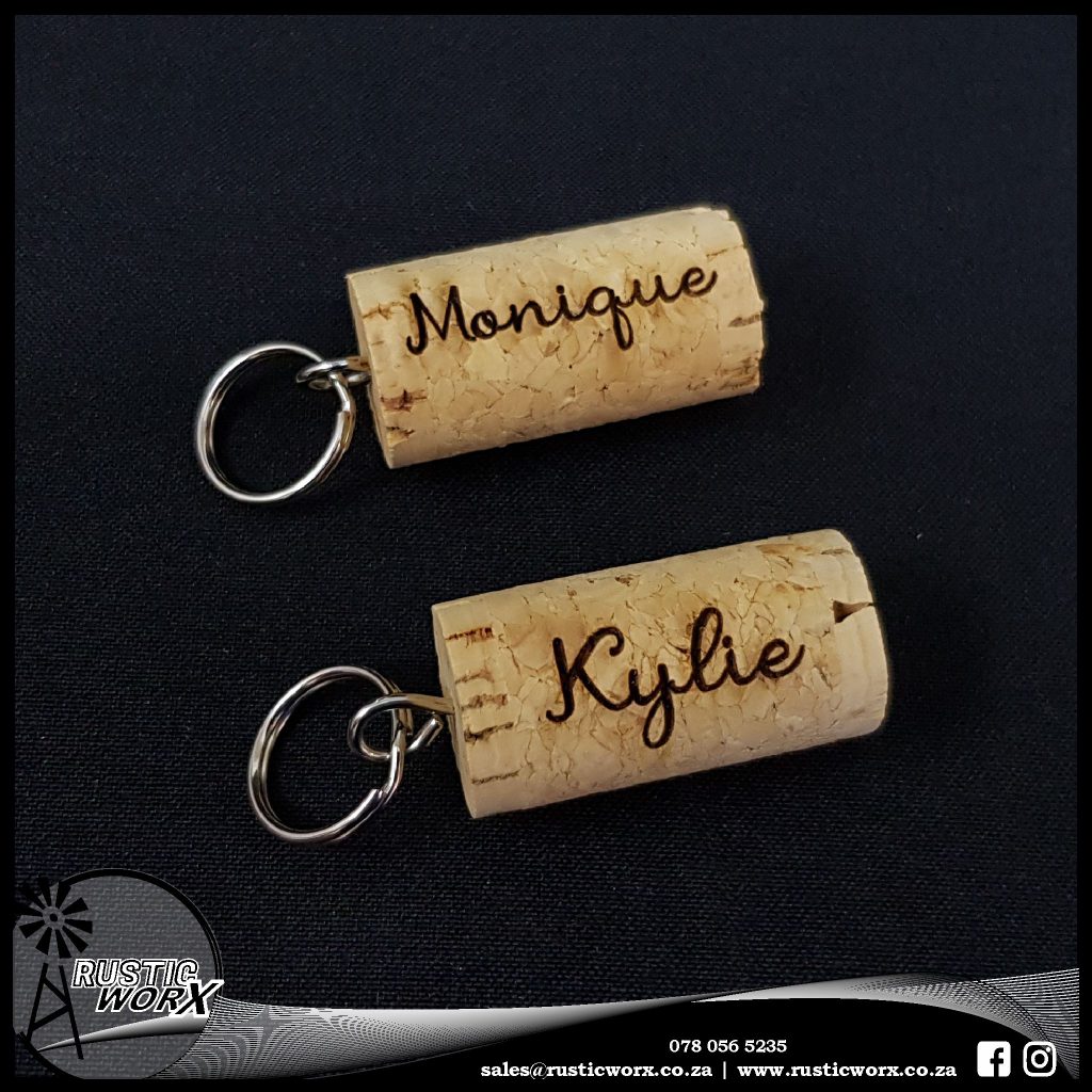 Personalised Cork Keyrings - Rustic Worx