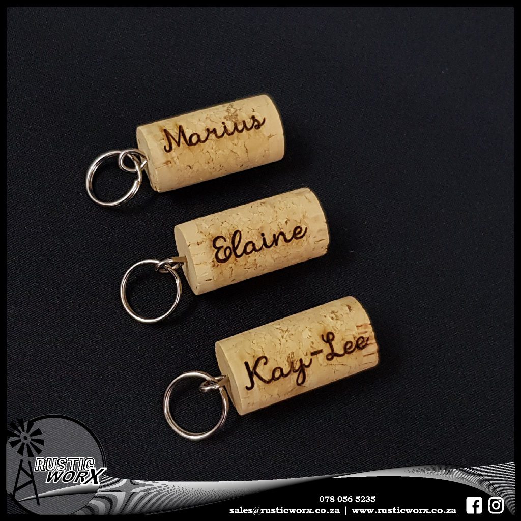 Personalised Cork Keyrings - Rustic Worx