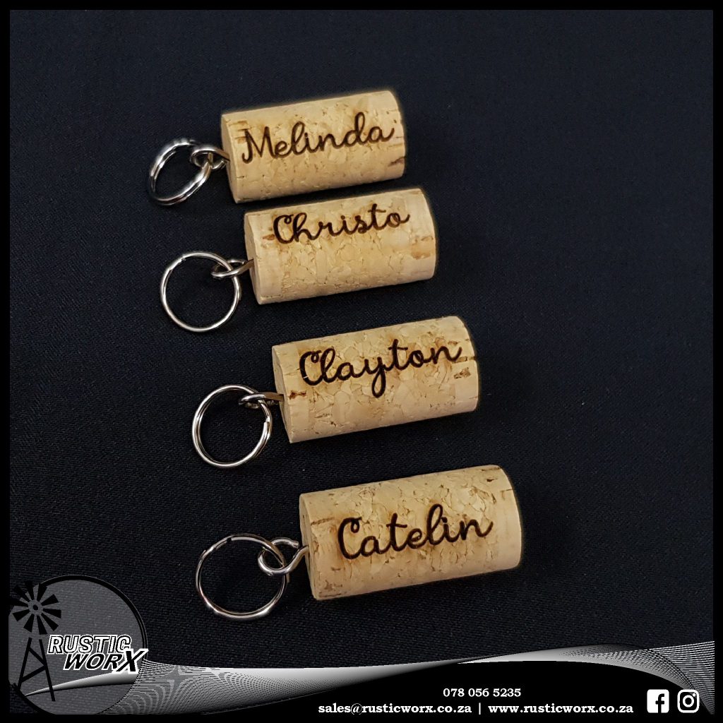 Personalised Cork Keyrings - Rustic Worx